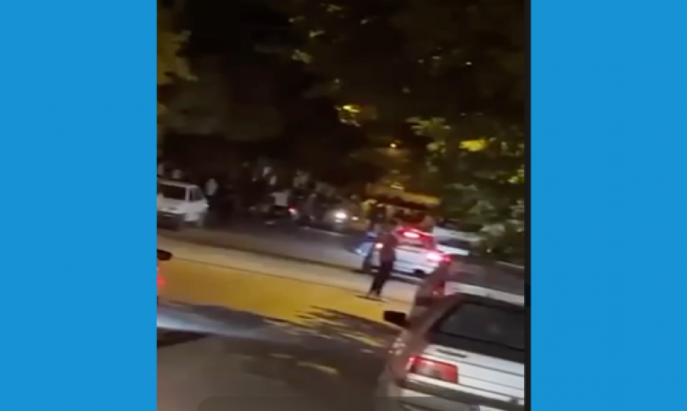 Bukan: Security forces arrest a citizen protesting the murder of Gina Amini